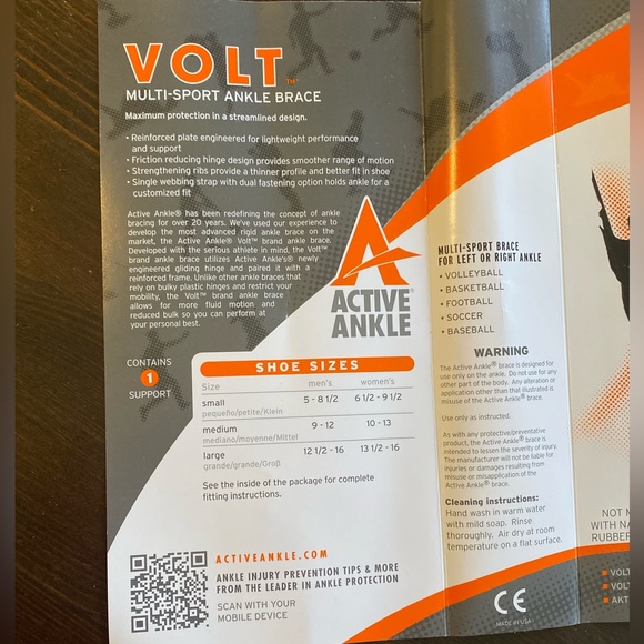 Active Ankle VOLT | Other | Active Ankle Volt Multisport Ankle Brace Support For Men Or Women ...